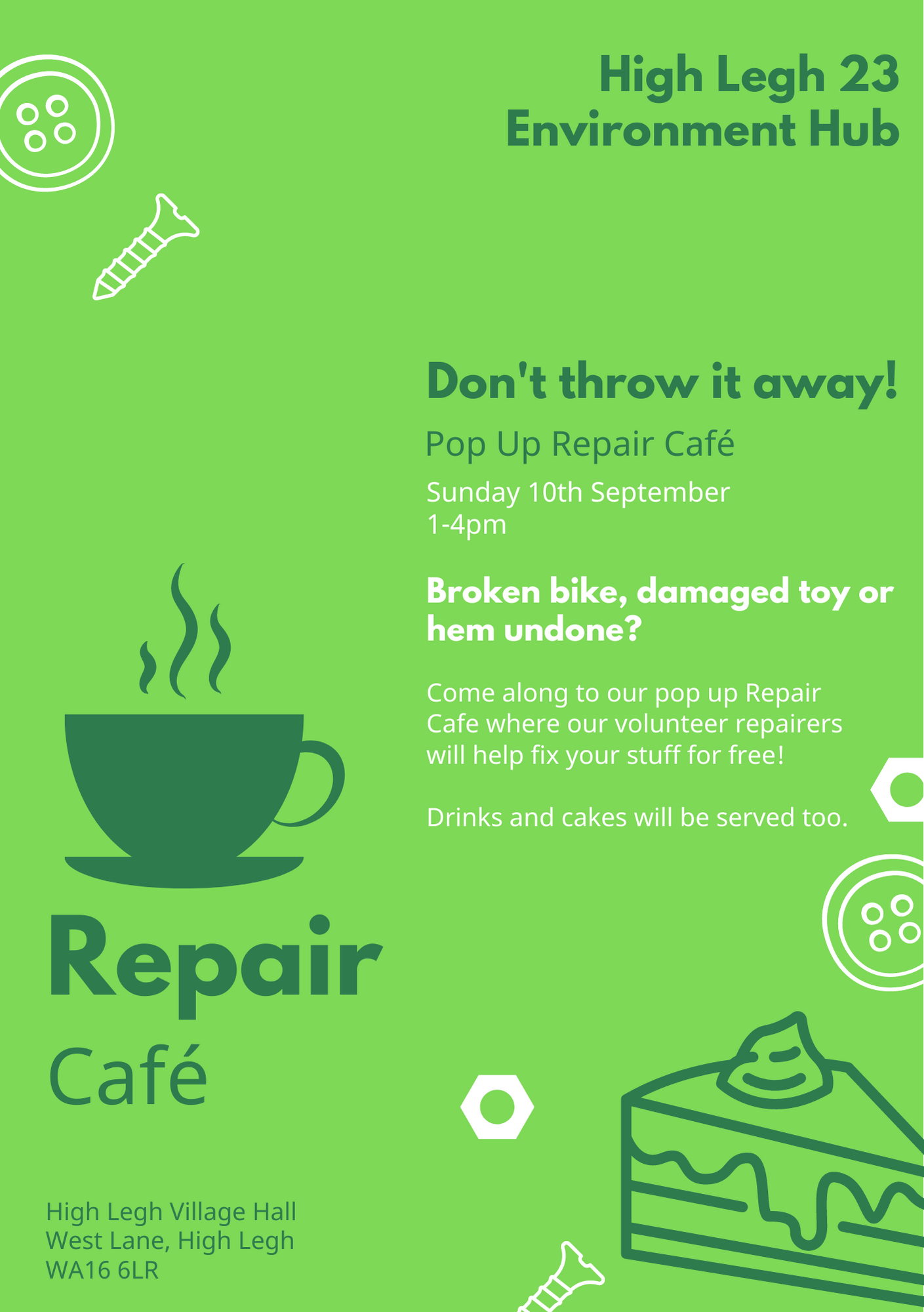 High Legh repair cafe | lymm.uk